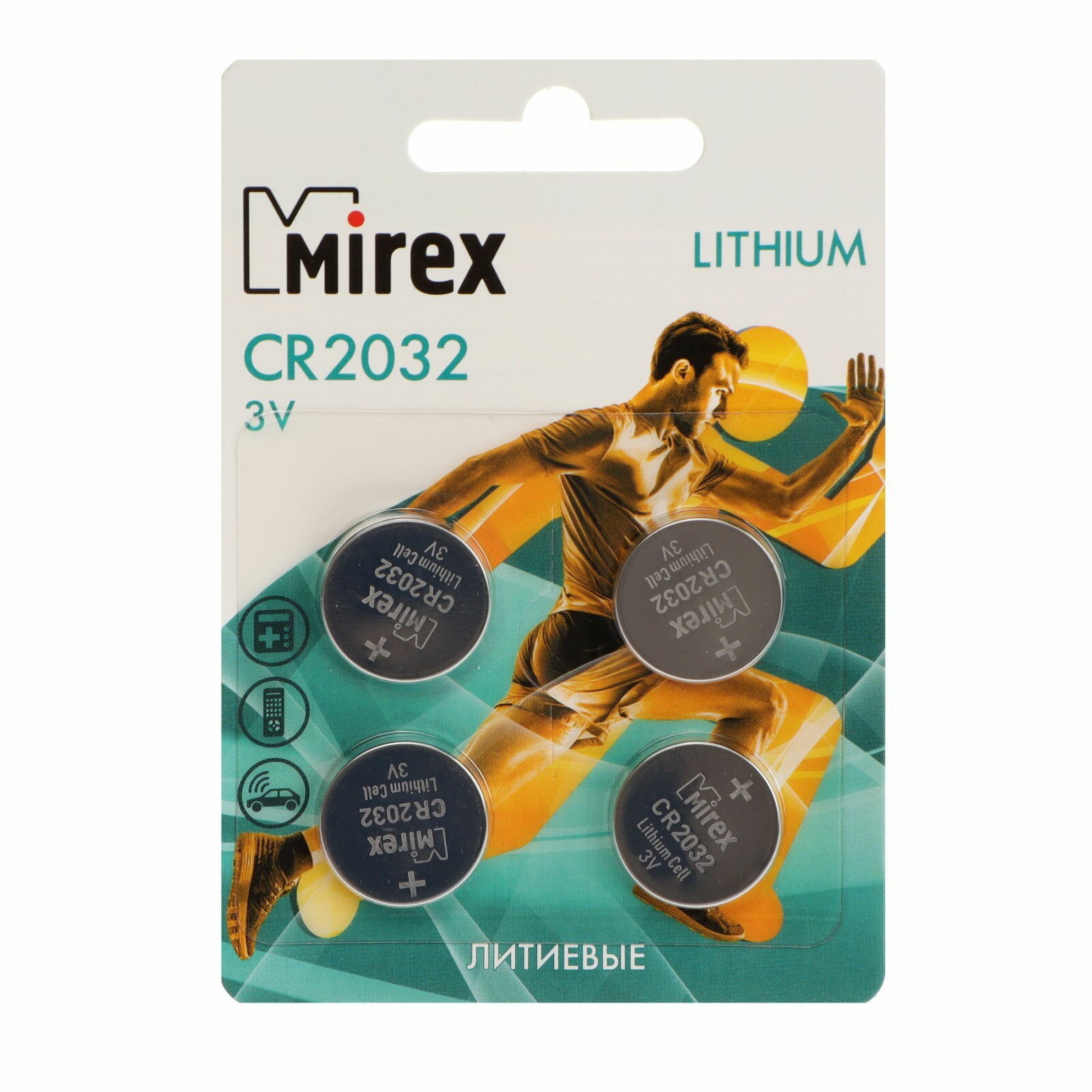 Батарейка литиевая CR2032-4BL, 3 В, блистер, 4 шт, типоразмер батареек: cr2032
