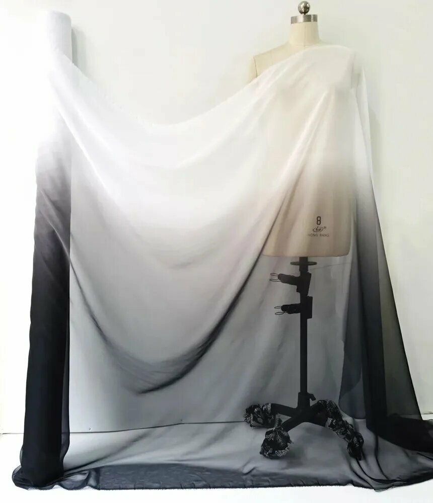 Шифон градиентный двухтонный омбре, ультралегкий (50 г/m), ширина 148 см, для свадебных платьев и сценических костюмов, продажа на метр