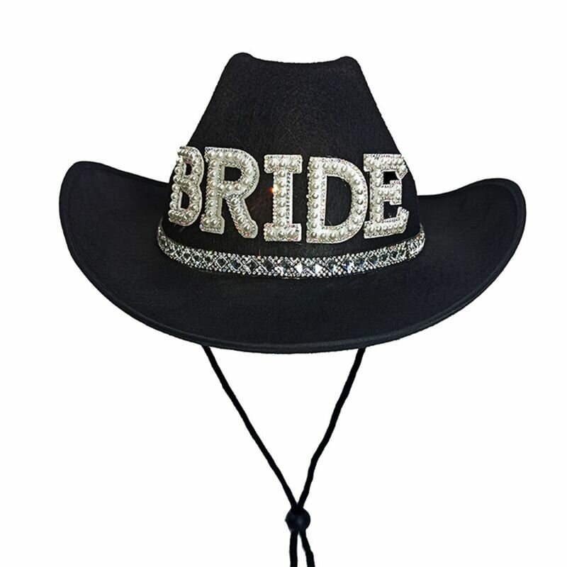 Белая Ковбойская Шляпа С Бриллиантом, Письмо Невесты, Западная Шляпа-Черный