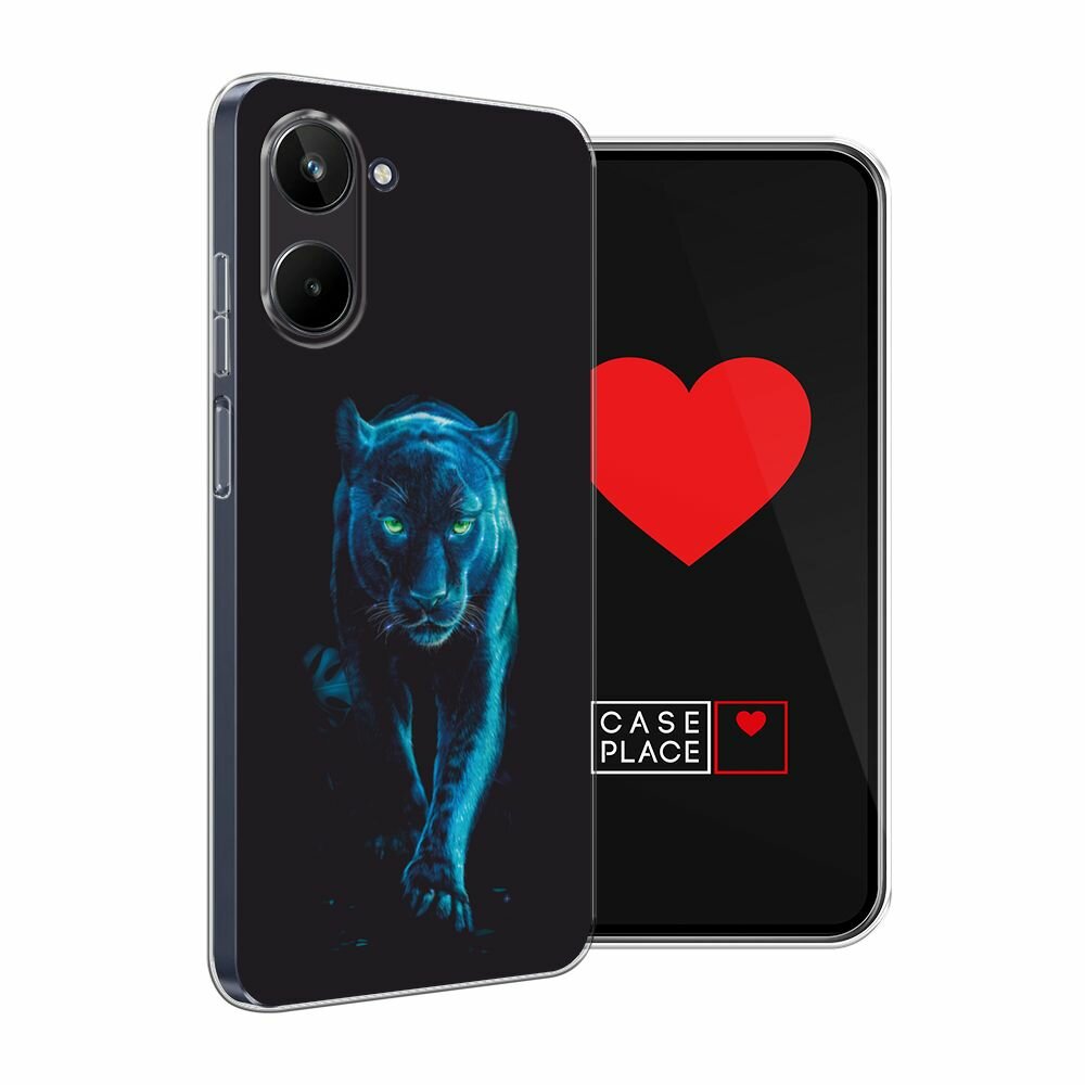Чехол на Realme 10 4G / Реалми 10 4G с принтом "Пантера в лунном свете" — фото 1
