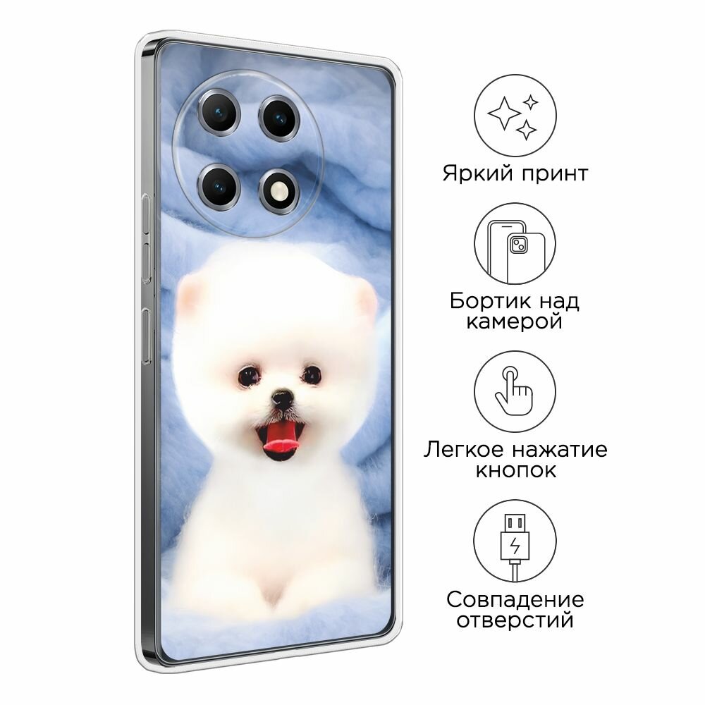 Чехол на Tecno Camon 30S / Текно Камон 30S с принтом Белый пёсик — фото 1