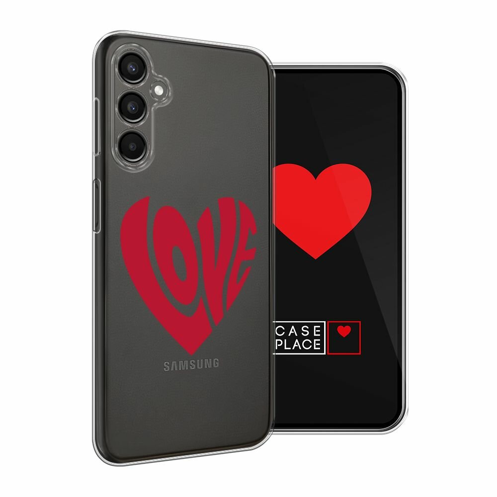 Чехол на Samsung Galaxy A24 / Самсунг Галакси A24 с принтом "Love heart 2 - 14 февраля", прозрачный — фото 1