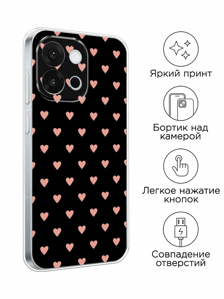 Чехол на OnePlus 13T / Ван Плас 13Т с принтом "Розовые сердечки" — фото 1