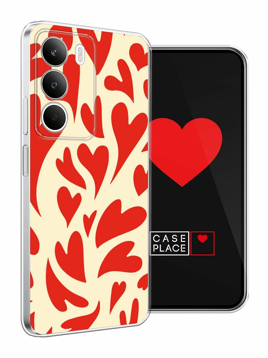 Чехол на Realme C71/P3 Lite 4G / Реалми С71/P3 Лайт 4G с принтом "Crazy hearts 1 - 14 февраля" — фото 1