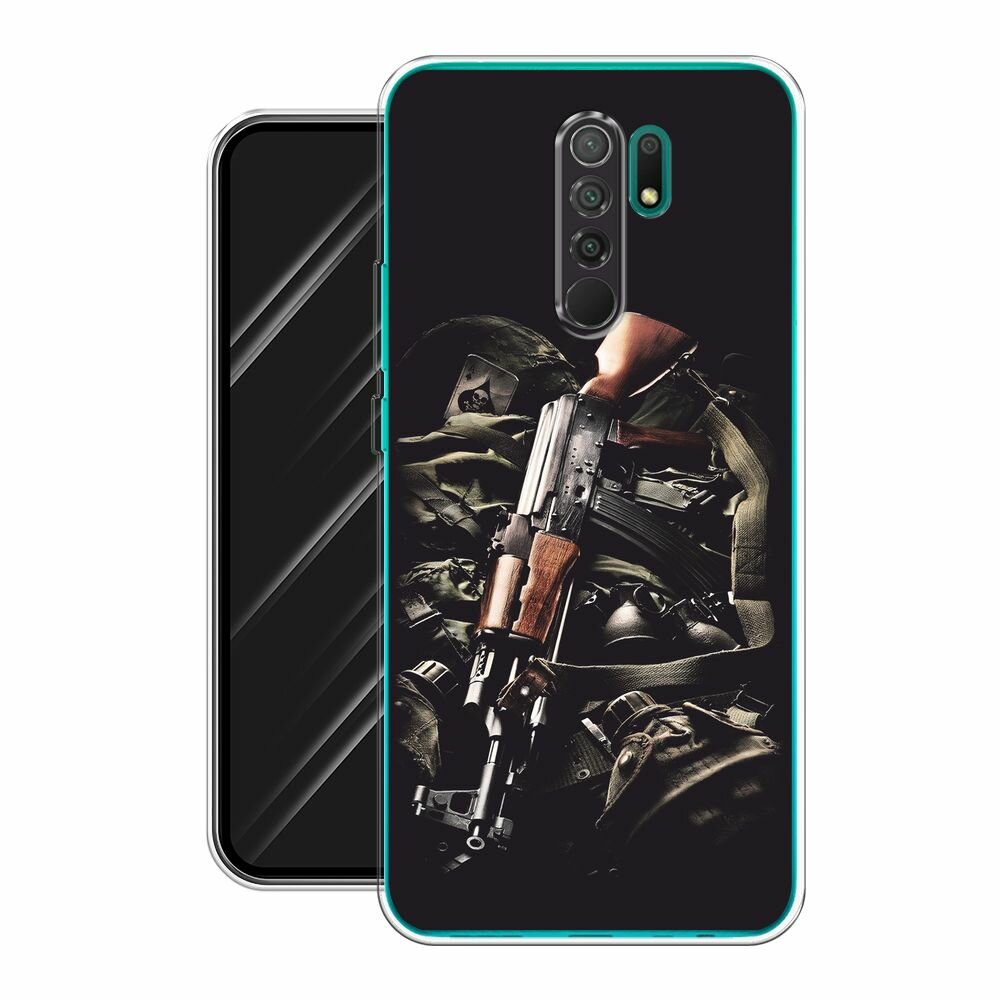 Силиконовый чехол на Xiaomi Redmi 9 / Сяоми Редми 9 с принтом "Автомат" — фото 1