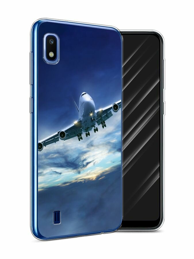 Чехол на Samsung Galaxy A10 / Самсунг Галакси А10 с принтом "Самолет в небе"