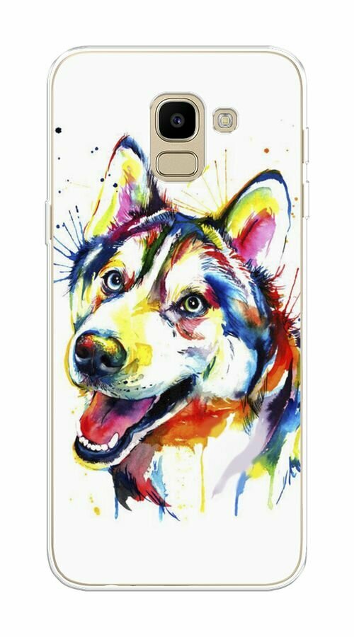 Чехол на Samsung Galaxy J6 2018 / Самсунг Галакси Джей 6 2018 с принтом Хаски арт 4