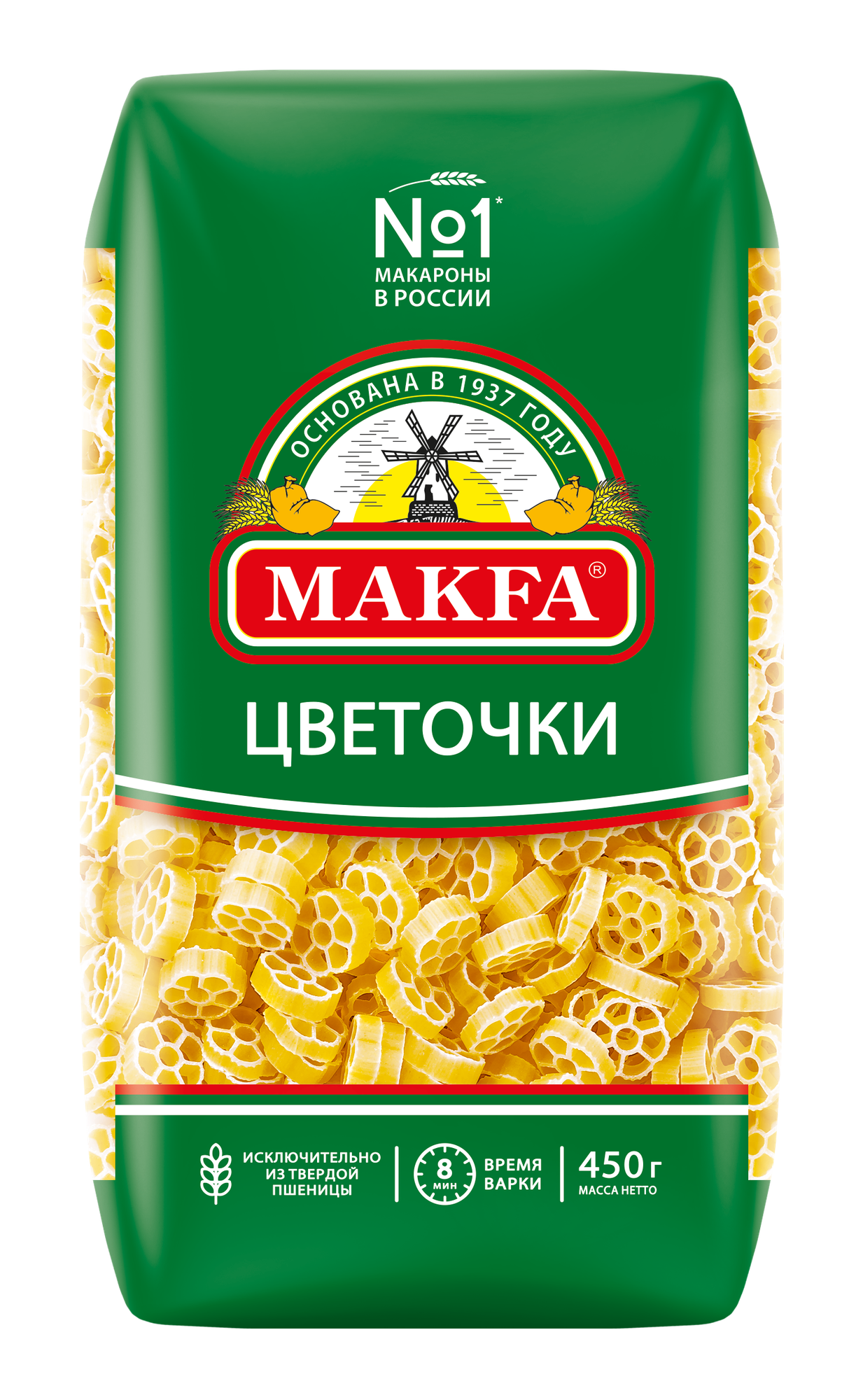 Макароны MAKFA Цветочки 450 г, 2шт — фото 1