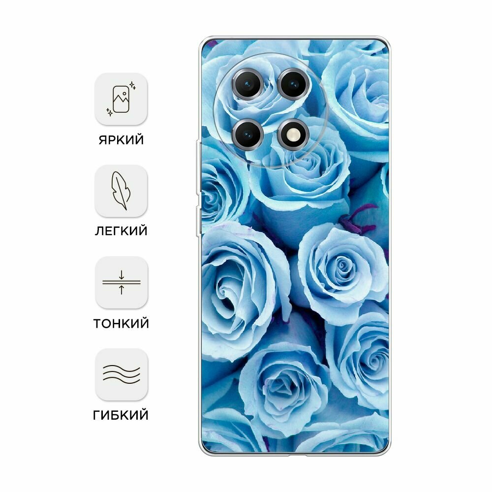 Чехол на Tecno Camon 30S / Текно Камон 30S с принтом Лазурные розы — фото 1