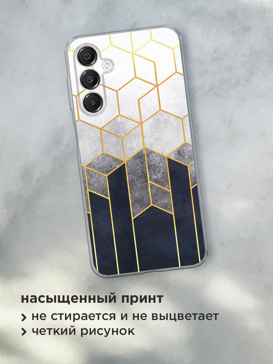 Чехол на Samsung Galaxy A16 / Самсунг А16 с принтом "Черно-белая мозаика" — фото 1