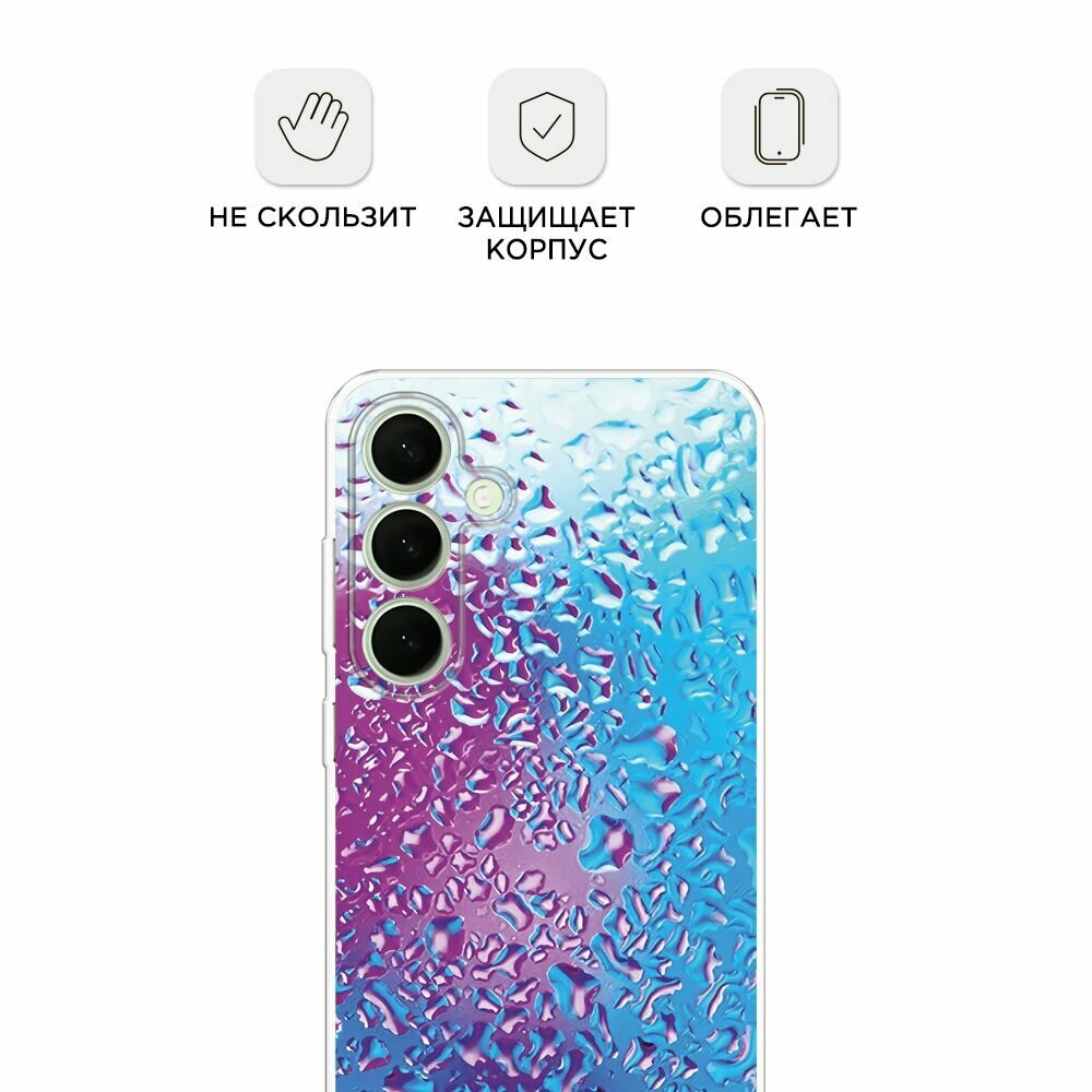 Чехол на Samsung Galaxy S25 Plus / Самсунг S25 Плюс с принтом "Капли на стекле" — фото 1