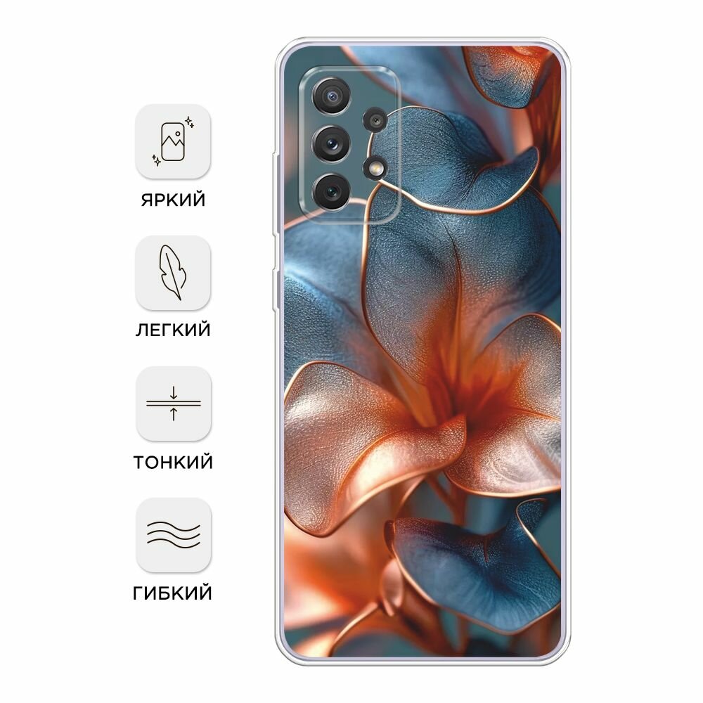 Чехол на Samsung Galaxy A73 / Самсунг Галакси А73 с принтом "Жемчужные цветы" — фото 1
