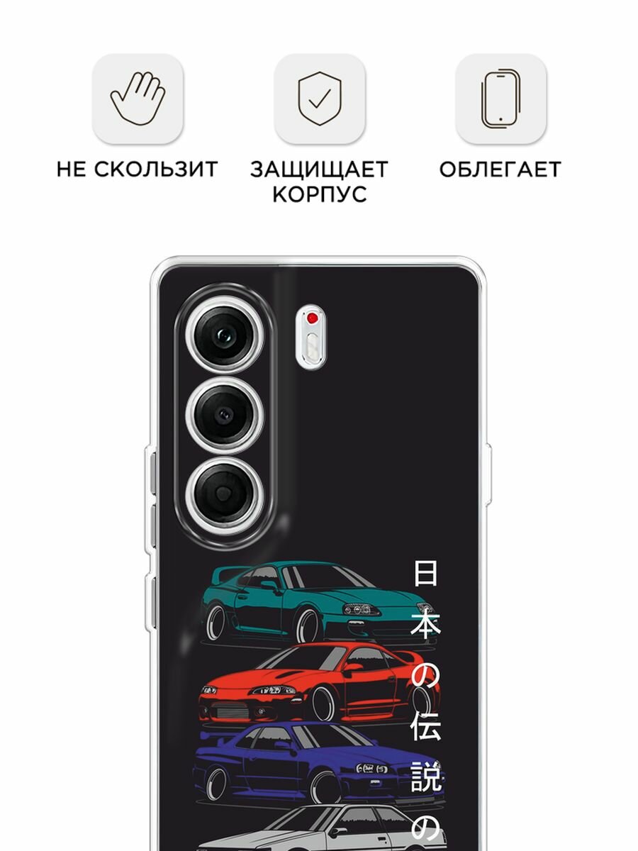 Чехол на Tecno Camon 40 Pro / Текно Камон 40 Про с принтом "JDM Legend cars" — фото 1