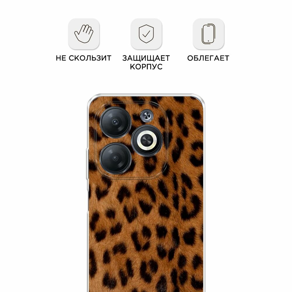 Чехол на Infinix Smart 8/8 HD/HOT 40i / Инфиникс Смарт 8/8 HD/HOT 40i с принтом "Мех леопарда" — фото 1
