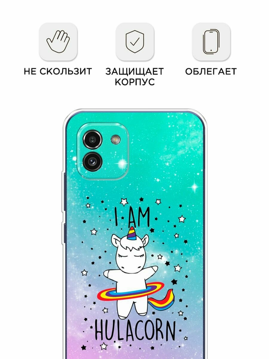 Чехол на Samsung Galaxy A03 / Самсунг Галакси А03 с принтом I am hulacorn — фото 1