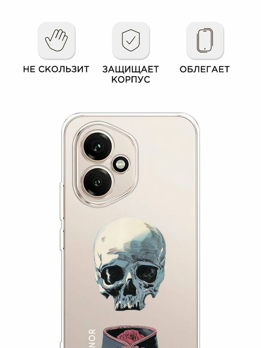 Чехол на Honor 400 / Хонор 400 с принтом "Гусар", прозрачный — фото 1