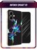 Чехол на Infinix Smart 10 / Инфиникс Смарт 10 с принтом "Синий цветок на черном"