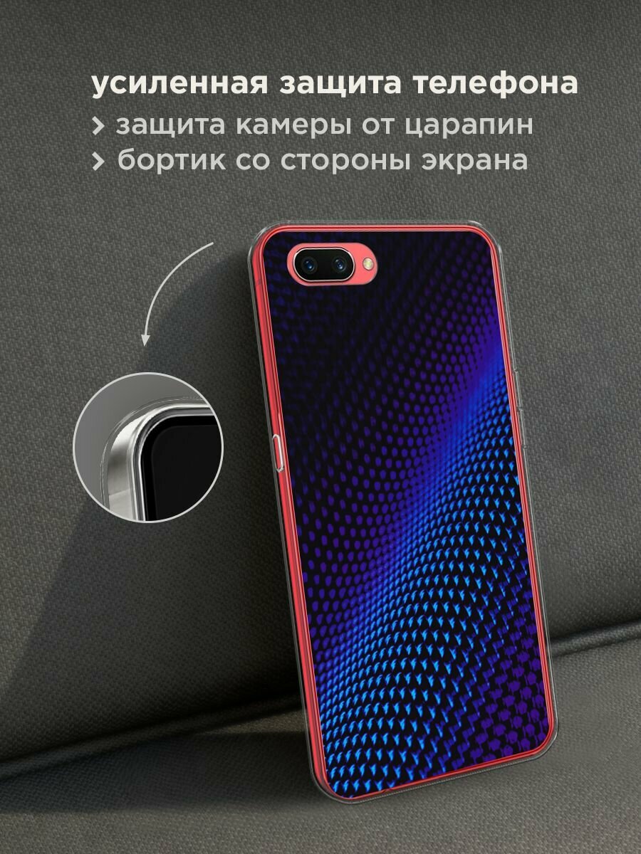 Силиконовый чехол на Oppo A3s / Oppo A3s с принтом "Синий карбон" — фото 1
