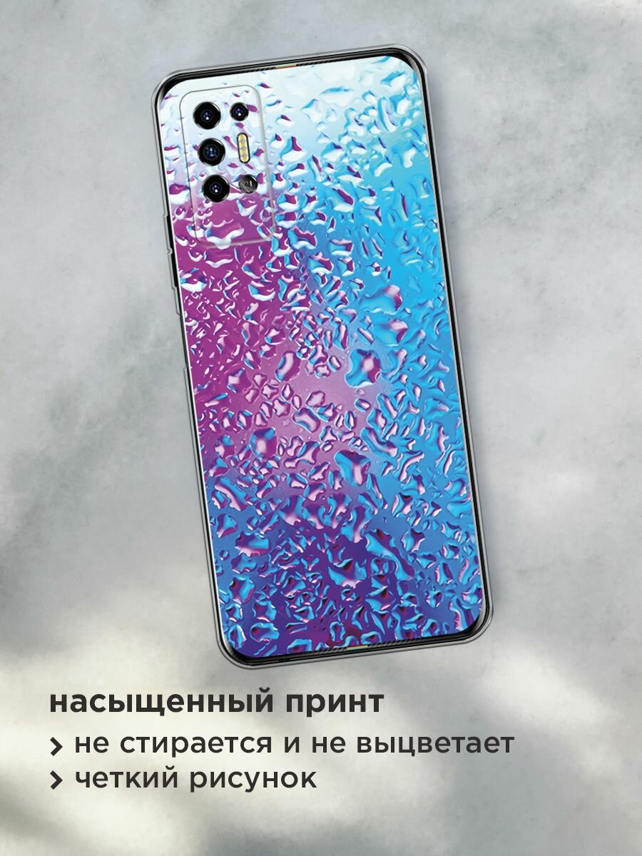 Чехол на Tecno Pova 2 / Текно Пова 2 с принтом "Капли на стекле" — фото 1