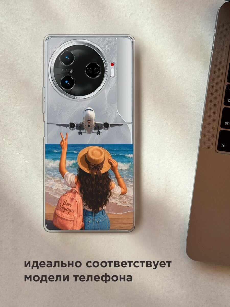 Чехол на Tecno Camon 30 Pro 5G / Текно Камон 30 Про 5G с принтом "Bon Voyage", прозрачный — фото 1