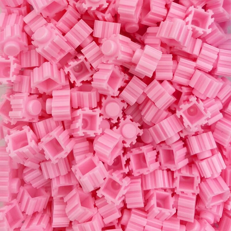 200 шт. Пупукоу 8*8 мм ЭВА блочные конструкторы 20 цветов для детей от 6 лет Розовый, 14