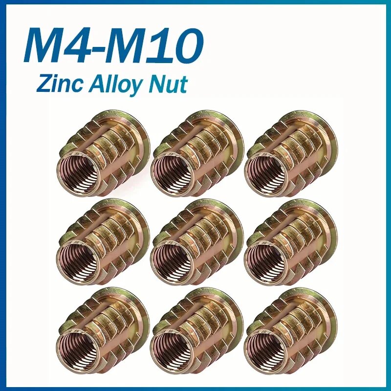 Мебельные гайки из цинкового сплава M4 M5 M6 M8 M10 M4x10mm x10pcs