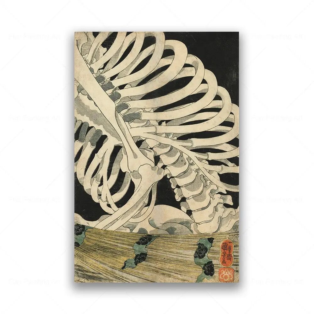 Настенная картина "Призрак укиё-э", канвас 03, 40x60cm Unframed