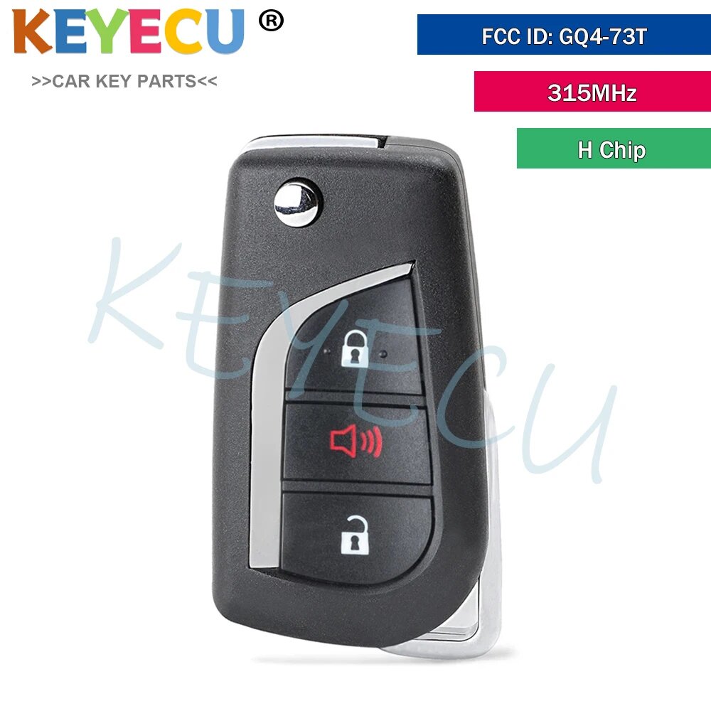 KEYECU 315МГц чип-ключ для Toyota RAV4 2019-2023, 3 кнопки, Цвет: 1 Piece Key
