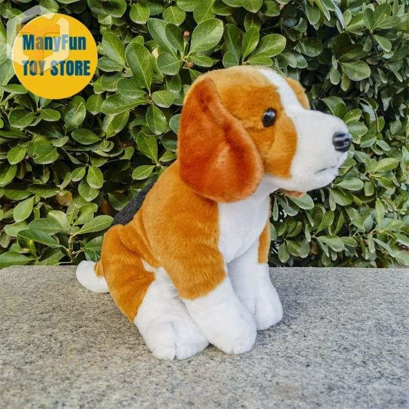 Реалистичная мягкая плюшевая игрушка Собака бигль Гончая