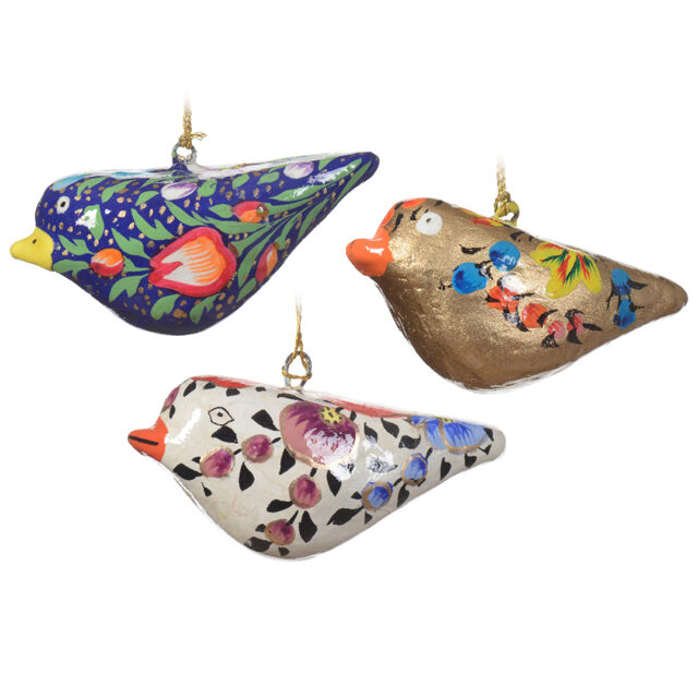 Набор елочных игрушек Птички Сен-Лаваль 7 см, 3 шт, подвеска, Kaemingk, 523559-набор