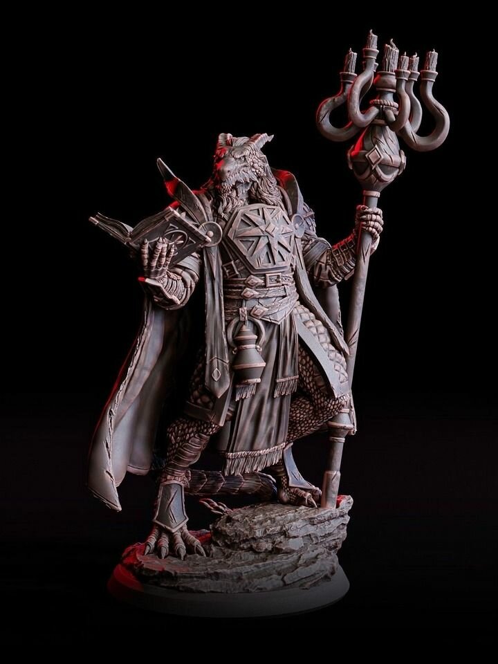 Драконорожденный жрец, игровая фигурка для раскрашивания (высота 53мм, база 25мм)