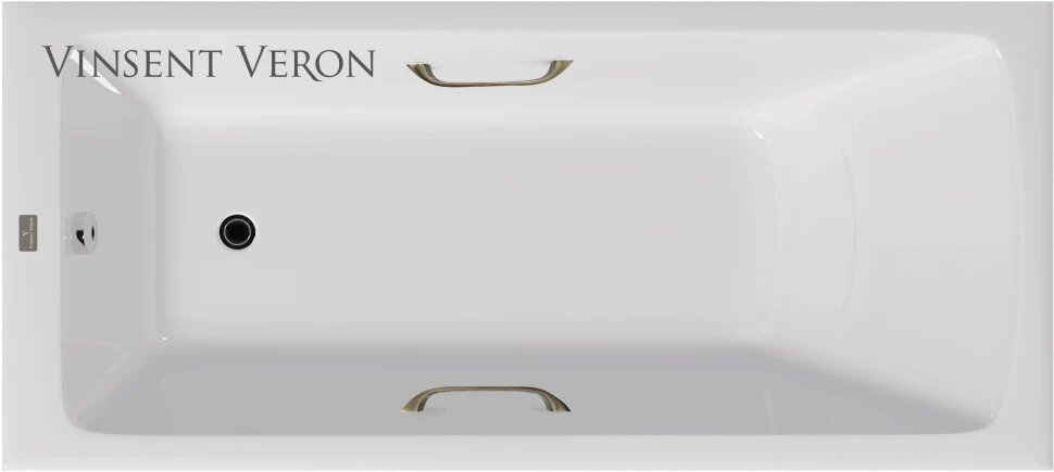 Ванна чугунная Vinsent Veron Kingston VKN1808050H/VH0012BR 180x80 см, с ручками, белый