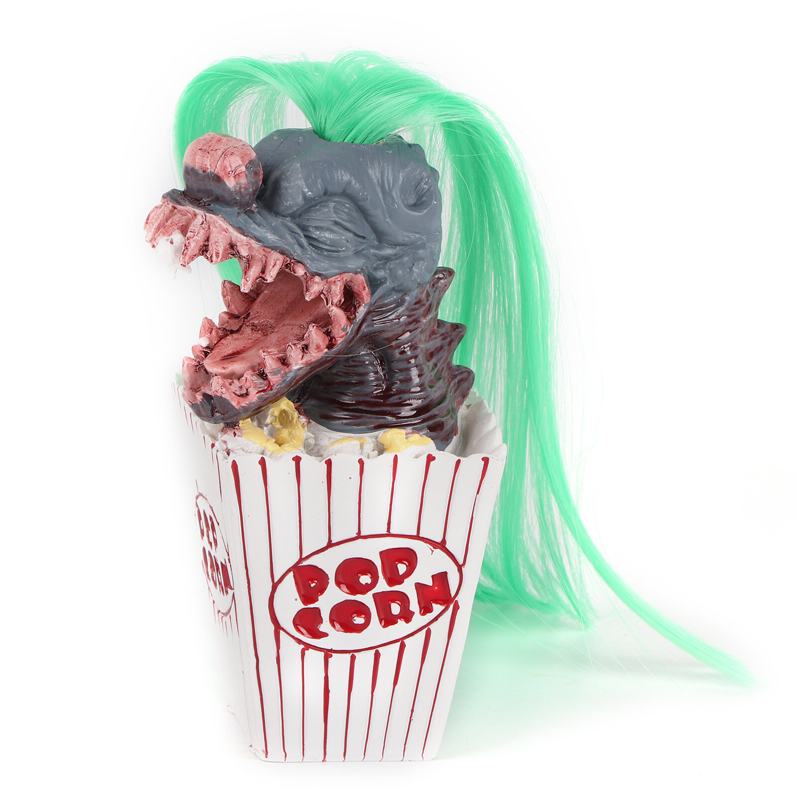 Украшение для дома в виде клоуна на Хэллоуин, фигурка зеленого попкорнового клоуна для жуткого оформления стола в помещении, уникальное жуткое украшение