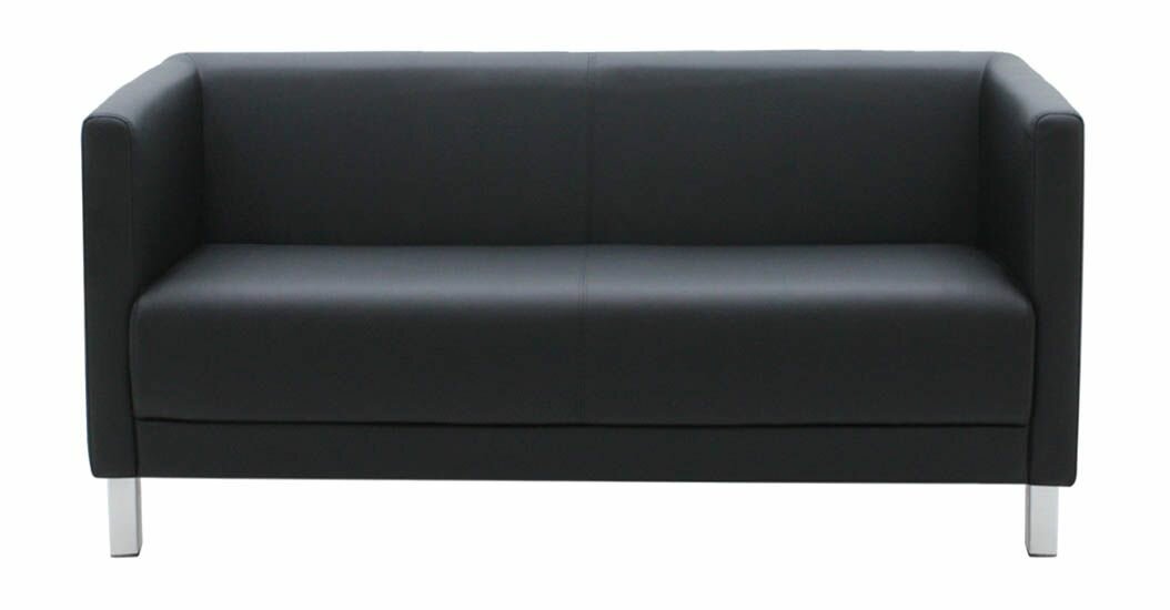 Диван двухместный Атланта М-01/2 экокожа чёрная Oregon 16