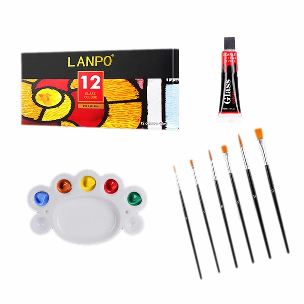 Керамические краски 12/24 цвета, 12 Цветов, 12 мл Стекла