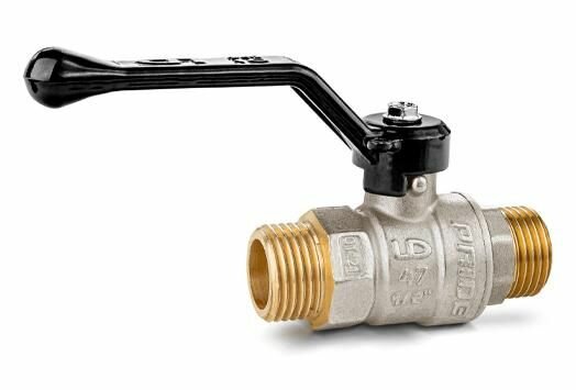 Кран шаровой LD Pride латунный никелированный, 11б27п1, Ду15, Ру40, 1-2" НР-НР, рычаг