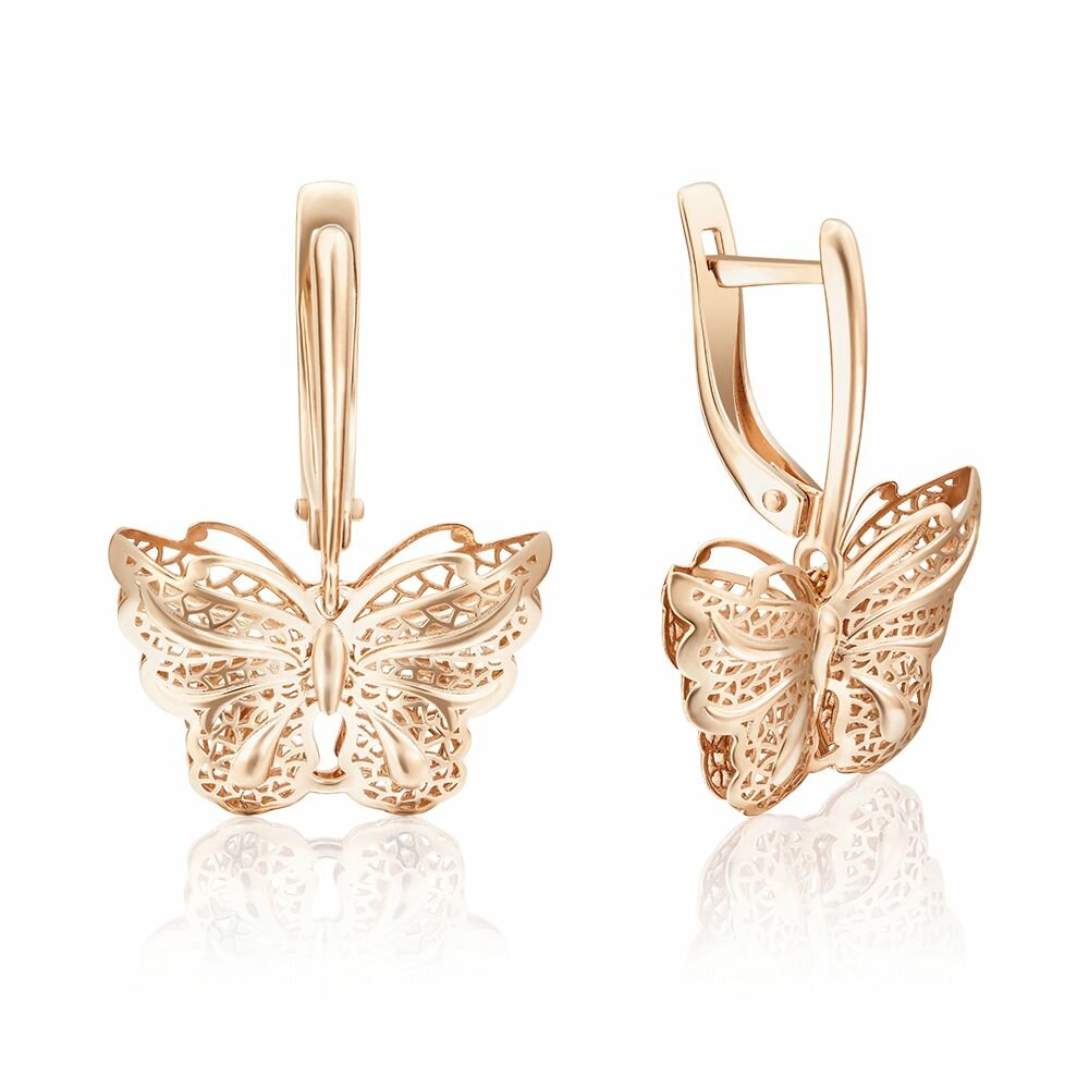 Серьги, красное золото, 585 проба