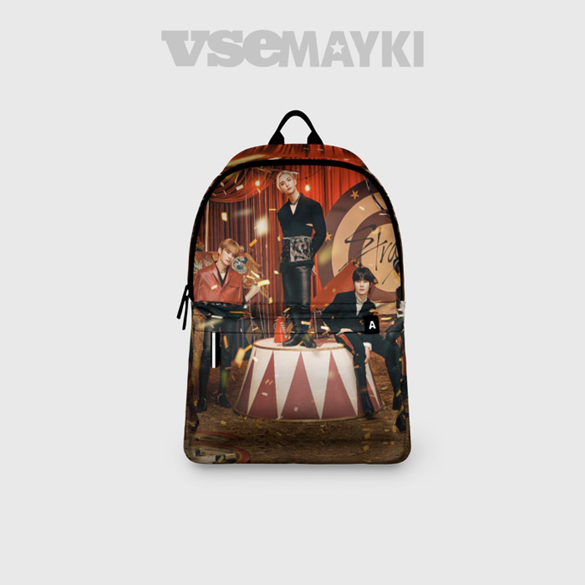 Рюкзак VseMayki с принтом Circus Stray Kids, One size, белый