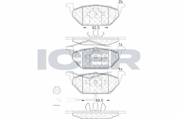 Колодки тормозные ICER 181349