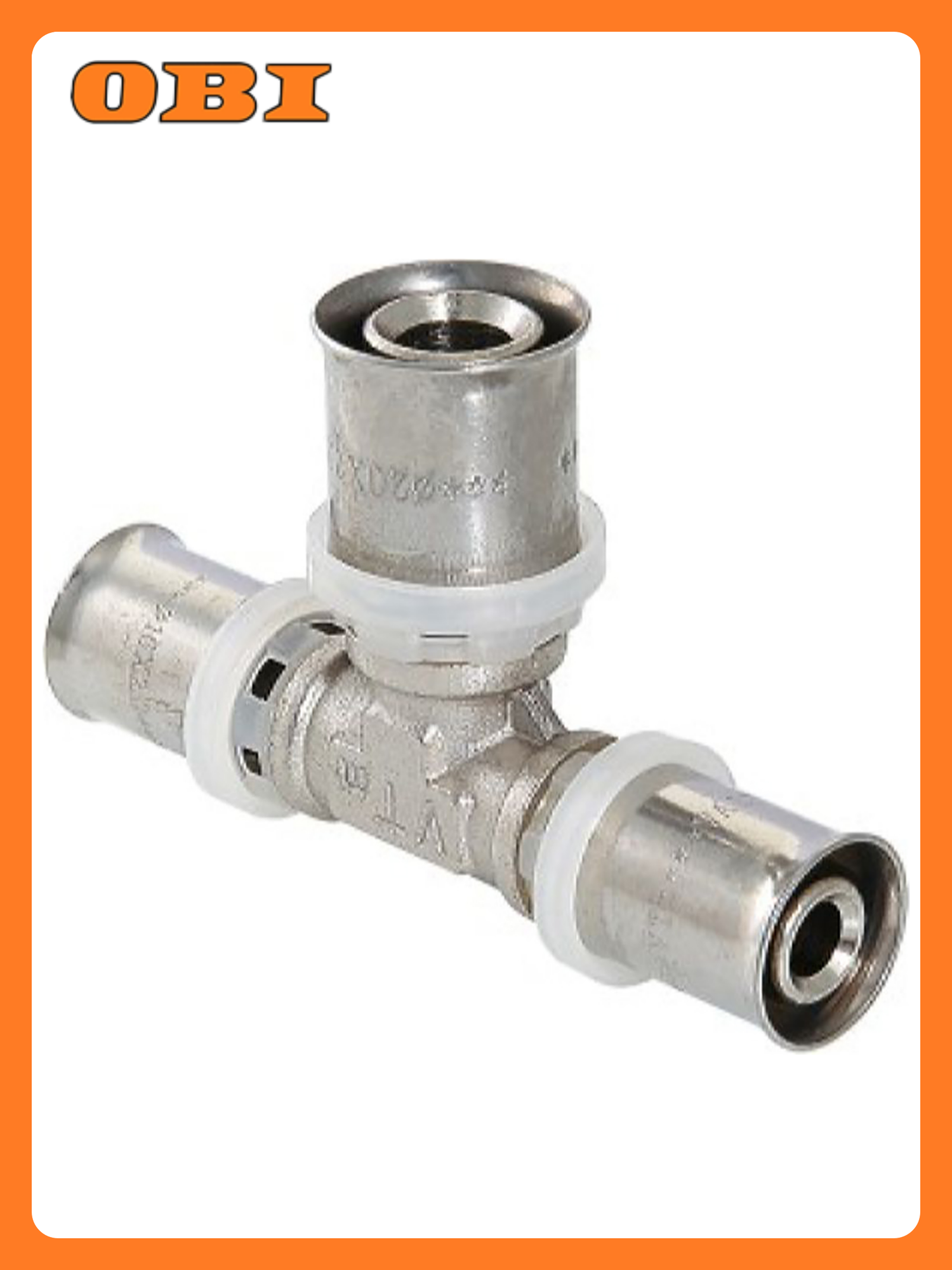 Тройник VALTEC VTm.231. N, латунь, никелированный, для металлопластиковых труб, 16мм