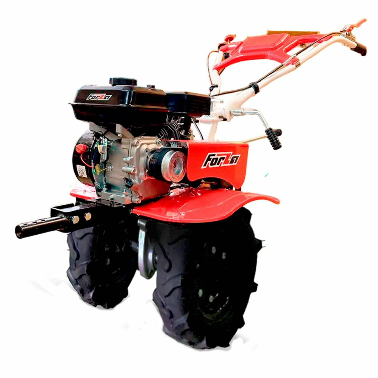 Мотоблок бензиновый МБ3-703 "FORZA" ( 7 л. с, редуктор: аллюминевый, привод: ременной, скорость: 2 вперед/1 назад, руль: поворотный, вал: S24, колеса: 4*8, фрезы: 3 группы (24 ножа)