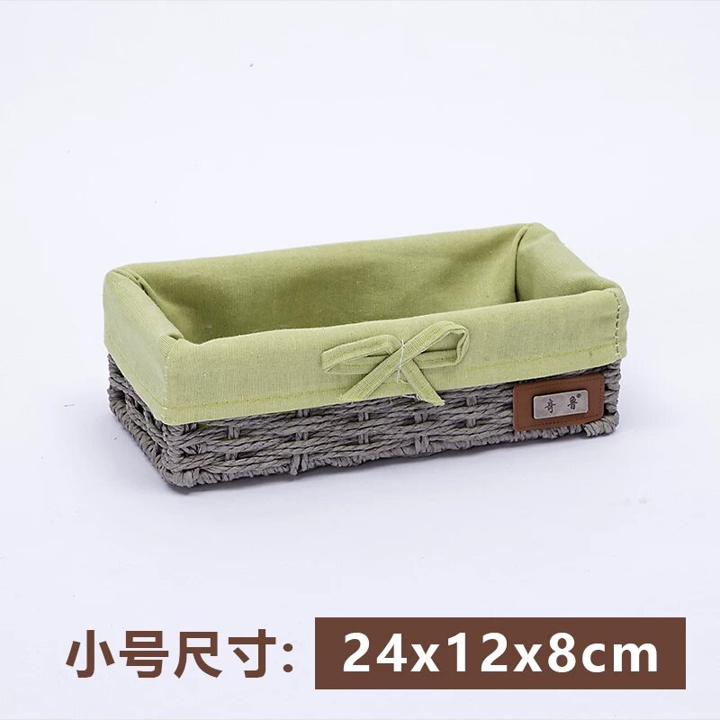 Корзина для хранения Qilu, плетеная корзина из ротанга, настольный органайзер, корзина для ключей, контейнер для