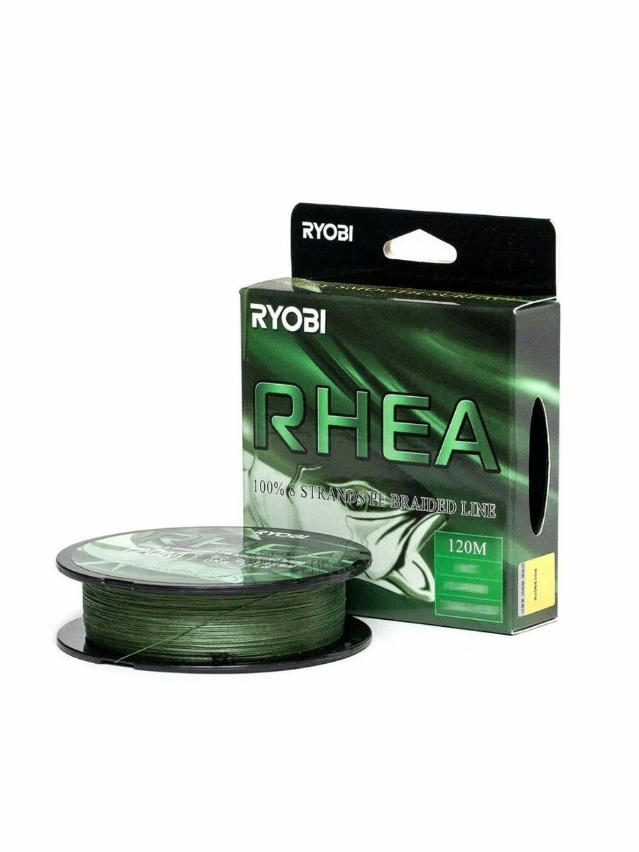 Шнур RYOBI PE RHEA 8* 120m d-0.092 #3.8kg Dark green RB8DG092