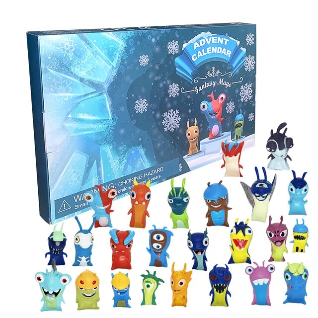 Детский рождественский календарь-календарь (24 предмета), игрушка-фигурка в мультяшном стиле, подарок для детей.