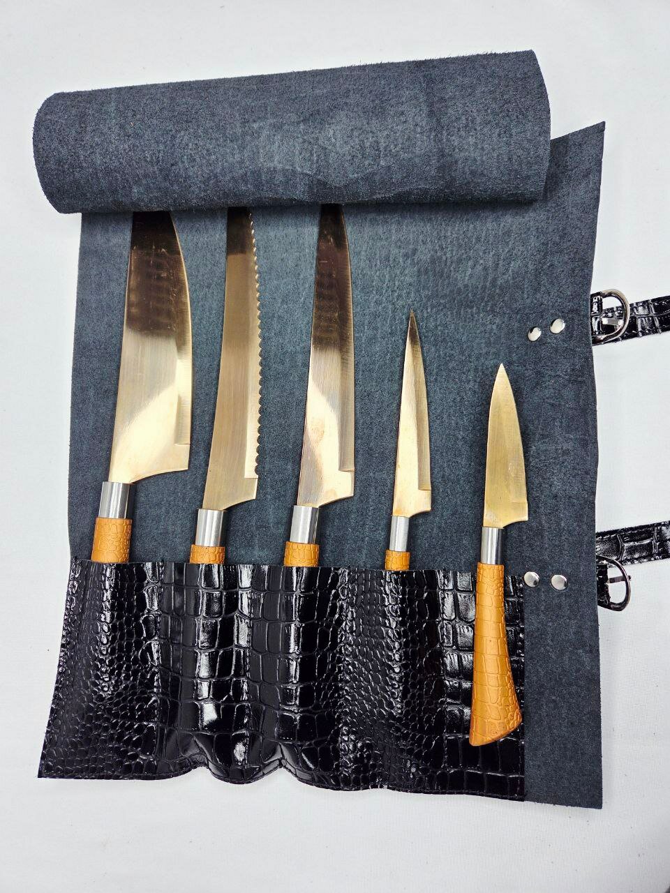 Чехол скрутка поварская для ножей кожаная