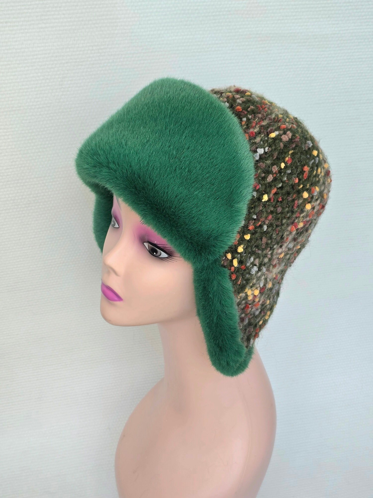 Шапка-ушанка экомех для женщин