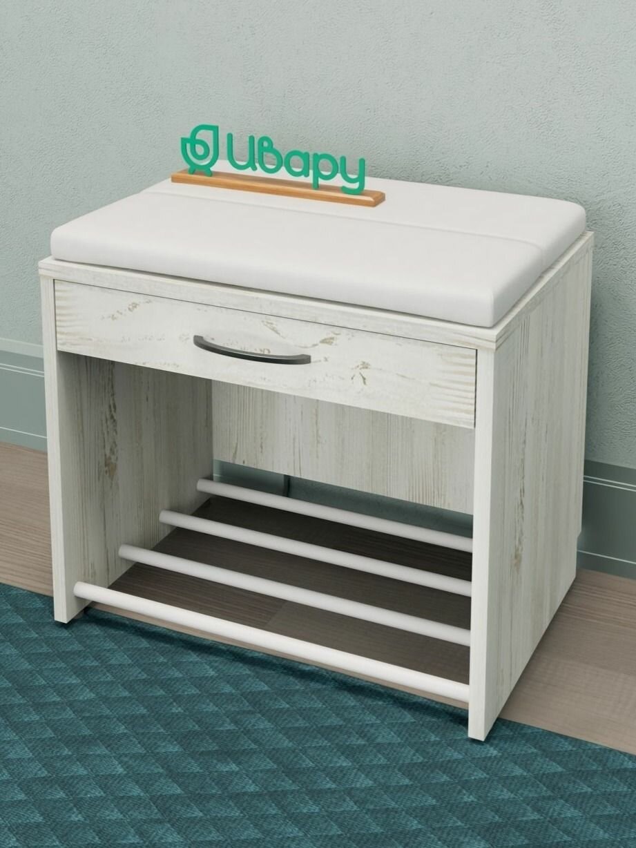 Обувница для прихожей, тумба Ольга Милк 5.1 Ивару, 50х35х45 см, Винтерберг