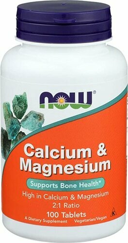 Кальций и Магний Минералы NOW Calcium & Magnesium 100 таблеток