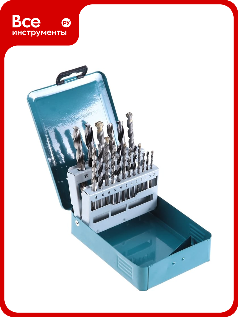 Набор сверл в ассортименте 18 шт Makita D-46202