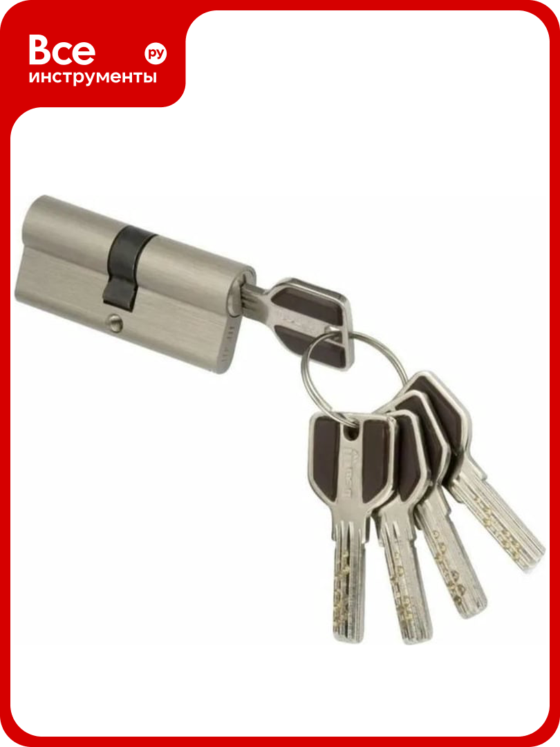 Ключевой цилиндр MSM 80 мм, матовый никель, ключ-ключ C80mm SN